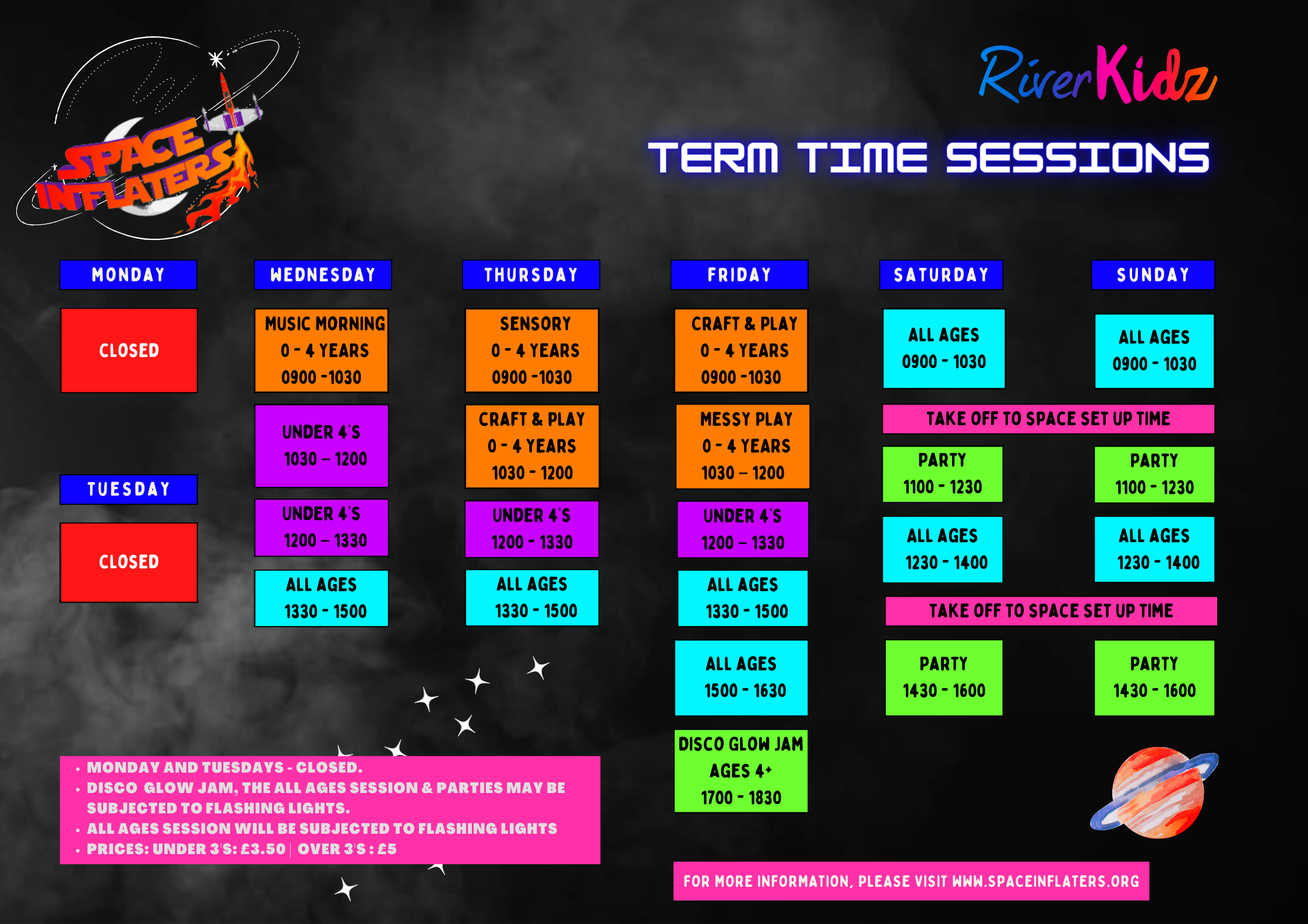 Whats on at Space Inflaters - Gillingham